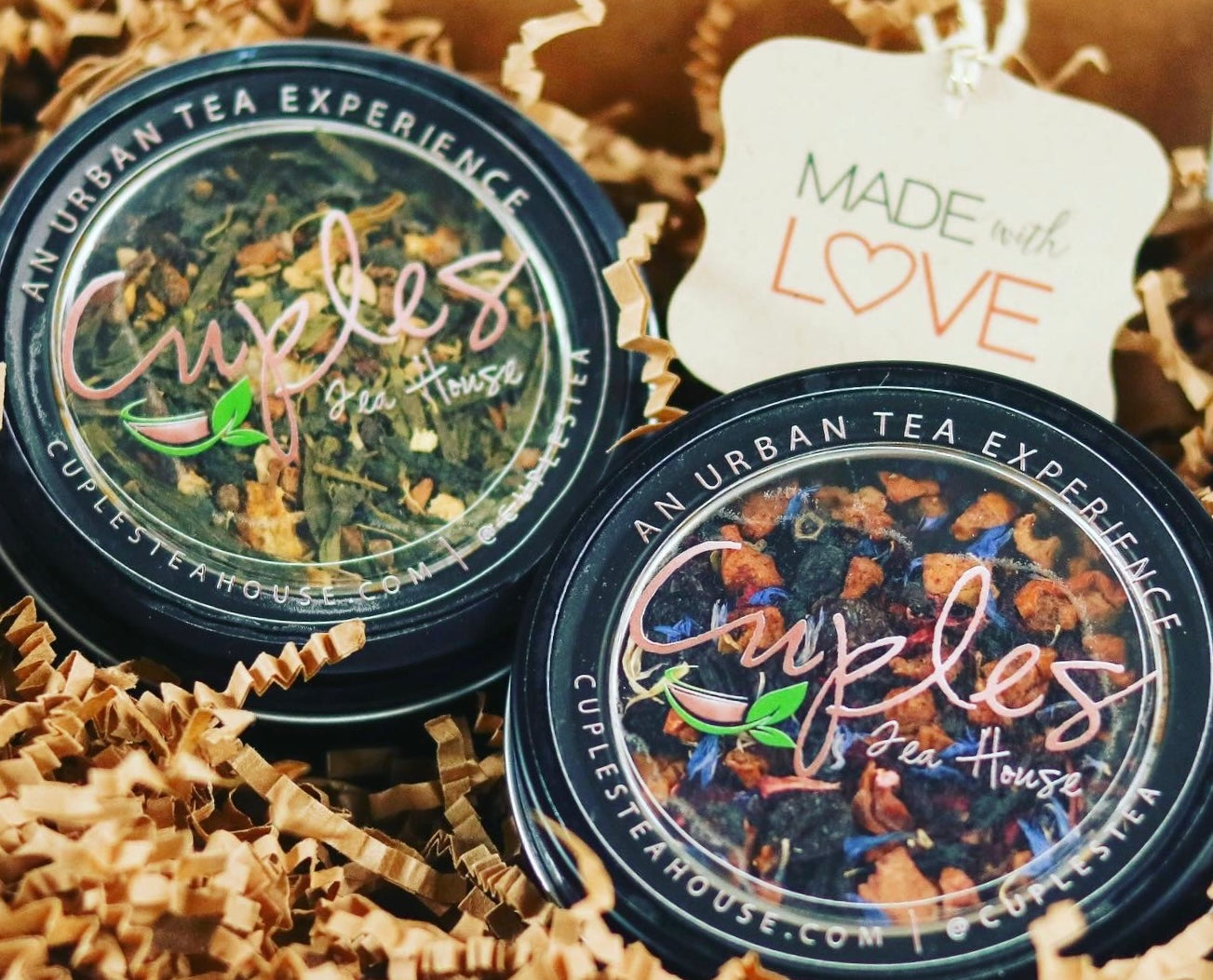 2 Tea Sampler Box w/Gold Snapball Infuser – Cuples Tea House